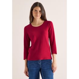 Cecil Damen Rundhalsshirtbeaujolais rot, Gr. XL, unifarben, Web, 100% Baumwolle, Shirts, aus reiner Baumwolle