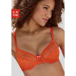 Vivance Damen B&uuml;gel-BH "Julia", Gr. 80, orange, Obermaterial: 88% Polyamid, 12% Elasthan, BHs, aus blumiger Spitze, im h&uuml;bschen Balconnet-Schnitt,