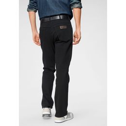 Wrangler Herren Straight-Jeans "TEXAS", schwarz, Gr. 34, overdyed, Denim/Jeans, Obermaterial: 98% Baumwolle, 2% Elasthan, Jeans