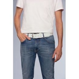 CAMP DAVID Herren Lederg&uuml;rtel, wei&szlig;, Gr. 95, unifarben, Leder, G&uuml;rtel, mit Used-Optik
