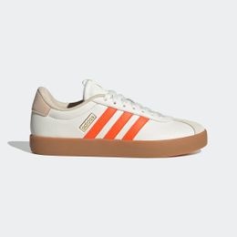 Damen Sneaker "VL COURT 3.0", adidas Sportswear, Gr. 38,5core wei&szlig;, impact orange, gold metallic, Leder, Synthetik, Schuhe, inspiriert vom Design des