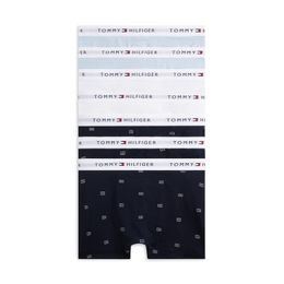 Kinder Trunk "7PK TRUNK PRINT", Tommy Hilfiger Underwear, Gr. 164breezy blau, wei&szlig;, flag aop, Jersey, Obermaterial: 95% Baumwolle, 5% Elasthan,