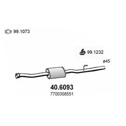 Asso Mittelschalld&auml;mpfer 406093 f&uuml;r RENAULT
