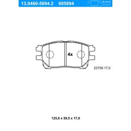 ATE Bremsbelagsatz, Scheibenbremse 13.0460-5894.2 vorne rechts links f&uuml;r TOYOTA 04465-28490