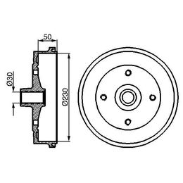 Bosch Bremstrommel 0 986 477 030 hinten rechts links f&uuml;r VW 113501615G 113501615J