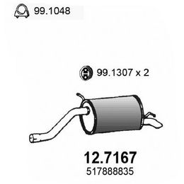Asso Endschalld&auml;mpfer 12.7167 f&uuml;r FIAT 51788835