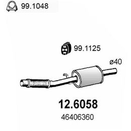 Asso Mittelschalld&auml;mpfer 126058 f&uuml;r Fiat