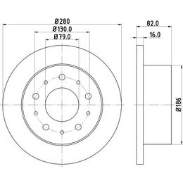 DON Bremsscheibe PCD19442 hinten rechts links voll 280mm f&uuml;r PEUGEOT FIAT CITRO&Euml;N 4249E7 4249A2 1607880580