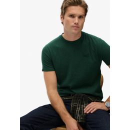 Superdry Herren Rundhalsshirt "ESSENTIAL LOGO EMB TEE", gr&uuml;n, Gr. XXXL, meliert, Single Jersey, Obermaterial: 100% Baumwolle, Shirts, aus Baumwolle