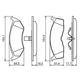 Bosch Bremsbelagsatz, Scheibenbremse 0 986 424 363 vorne rechts links f&uuml;r PLYMOUTH DODGE CHRYSLER 04762682 05018595AA 0101889S
