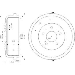 ATE Bremstrommel 24.0222-8033.1 hinten rechts links f&uuml;r FORD 1361302 4455981 1361304