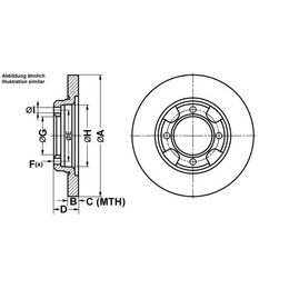 ATE Bremsscheibe 24.0113-0159.1 vorne rechts links voll 243mm f&uuml;r MITSUBISHI MB316676 MB238076