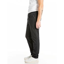 Replay Herren Slim-fit-Jeans "Anbass", schwarz, Gr. 32, Denim/Jeans, Obermaterial: 99% Baumwolle, 1% Elasthan, Jeans
