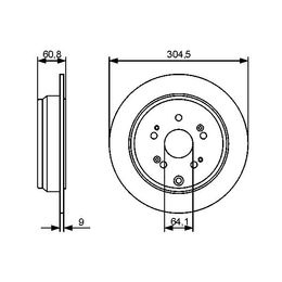 Bosch Bremsscheibe 0 986 479 449 hinten rechts links voll 304,5mm f&uuml;r HONDA 42510-STK-A00 42510-S9A-E50 42510-T1G-G01