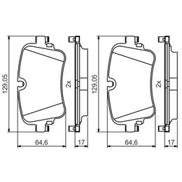 Bosch Bremsbelagsatz, Scheibenbremse 0 986 495 426 hinten rechts links f&uuml;r SKODA VW SEAT AUDI 4M0698451N 4KE698451G 4M0698451M