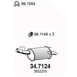 Asso Endschalld&auml;mpfer 347124 f&uuml;r Vaughall Opel