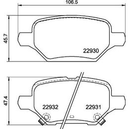 Brembo Bremsbelagsatz, Scheibenbremse P 59 099 hinten rechts links mit Zubeh&ouml;r f&uuml;r BUICK (SGM) VAUXHALL GMC OPEL CHEVROLET 42539416 42539412 42676740