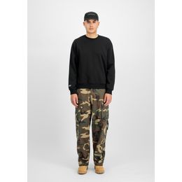 Herren Sweater "Label Sweatshirt Backprint", schwarz, Gr. XXXL, Alpha Industries, Obermaterial: 80% Baumwolle, 20% Polyester, Sweatshirts