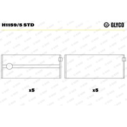 GLYCO Kurbelwellenlager H1159/5 STD f&uuml;r SUZUKI 12300-82010 12340-82000