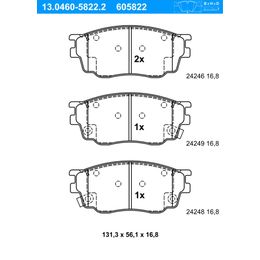 ATE Bremsbelagsatz, Scheibenbremse 13.0460-5822.2 vorne rechts links f&uuml;r MAZDA G2YD-33-23Z GJYA-33-23ZB GJYA-33-23ZC