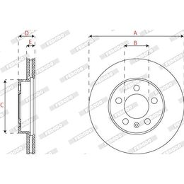 Ferodo Bremsscheibe DDF2663C vorne rechts links bel&uuml;ftet 256mm f&uuml;r SKODA VW SEAT AUDI 2Q0615301G