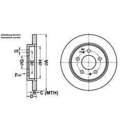 ATE Bremsscheibe 24.0116-0117.1 vorne rechts links voll 273mm f&uuml;r DAIHATSU 43512-87402-000