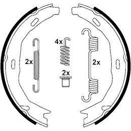 ATE Bremsbackensatz, Feststellbremse 03.0137-4005.2 hinten rechts links mit Zubeh&ouml;r f&uuml;r MERCEDES-BENZ A0044208620 0044208620