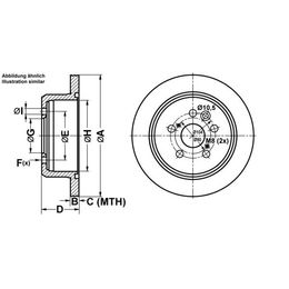 ATE Bremsscheibe 24.0110-0241.1 hinten rechts links voll 269mm f&uuml;r TOYOTA 42431-20090 42431-20160