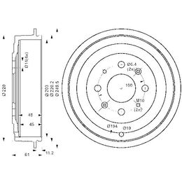 ATE Bremstrommel 24.0220-3035.1 hinten rechts links f&uuml;r FIAT VAUXHALL OPEL 55701379 55704049 51840909