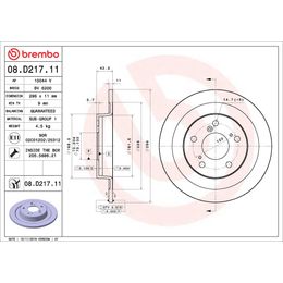 Brembo Bremsscheibe COATED DISC LINE 08.D217.11 hinten rechts links voll 296mm f&uuml;r HONDA 42510TV8E00
