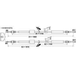 ATE Seilzug, Feststellbremse 24.3727-0659.2 f&uuml;r FORD 1416442 1707757 1490515