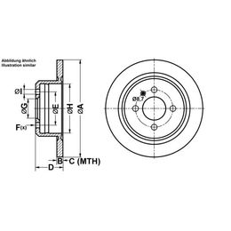 ATE Bremsscheibe PowerDisc 24.0310-0150.1 hinten rechts links voll 258mm f&uuml;r BMW 34216755407 34211119581