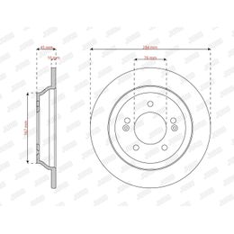 JURID Bremsscheibe 563833JC hinten rechts links voll 284mm f&uuml;r HYUNDAI KIA 58411B2500