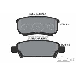 TEXTAR Bremsbelagsatz, Scheibenbremse 2401401 hinten rechts links mit Zubeh&ouml;r f&uuml;r MITSUBISHI JEEP DODGE CHRYSLER 4605A558 4605A337 MN116929