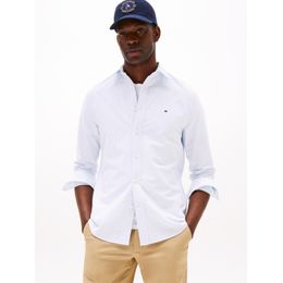 Tommy Hilfiger Herren Langarmhemd "HERITAGE OXFORD STRIPE Regular Fit SHIRT", wei&szlig;, Gr. S, Web, Obermaterial: 100% Baumwolle, Hemden, Regular Fit