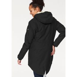 Polarino Damen Funktionsparka, schwarz, Gr. 48, Fellimitat, Web, Obermaterial: 54% Polyester, 46% Baumwolle. Futter: 100% Polyester. Futter