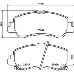 Brembo Bremsbelagsatz, Scheibenbremse P 54 061 vorne rechts links ohne Zubeh&ouml;r f&uuml;r MITSUBISHI (GAC) 4605C222 4605B481 4605B607