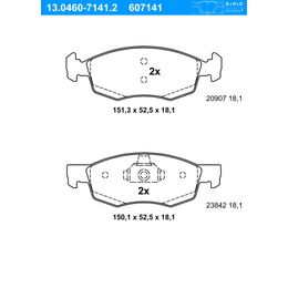 ATE Bremsbelagsatz, Scheibenbremse 13046071412 f&uuml;r FIAT