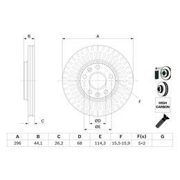 Bosch Bremsscheibe 0 986 479 E77 vorne rechts links bel&uuml;ftet 296mm f&uuml;r RENAULT 402067023R 402066949R 402066813R