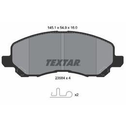 TEXTAR Bremsbelagsatz, Scheibenbremse 2358401 vorne rechts links f&uuml;r MITSUBISHI PEUGEOT FORD USA DODGE CITRO&Euml;N CHRYSLER 4605A317 4605A557 4605A795