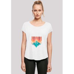 F4NT4STIC Damen T-Shirt "Berg Sonnenuntergang Geometrisch", wei&szlig;, Gr. S, Obermaterial: 100% Baumwolle, Shirts, Premium Qualit&auml;t