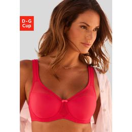 Damen Minimizer-BH, NUANCE BY LASCANA, Gr. 110, rot, Netz, Obermaterial: 71% Polyamid, 29% Elasthan, BHs, mit B&uuml;gel & breiten, wattierten Tr&auml;gern &ndash;