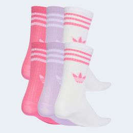 M&auml;dchen Sportsocken "3-STREIFEN KIDS CREW 6 PARA", adidas originals, Gr. 25, bunt, Obermaterial: 60% Baumwolle, 27% Polyester, 8% Polyamid, 5%