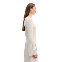 Marc O'Polo MARC O'POLO Damen Strickpullover "aus edlem Viskose-Leinen-Mix"grau silk, Gr. M, unifarben, Obermaterial: 73% Viskose, 14% Polyester, 13% Leinen,
