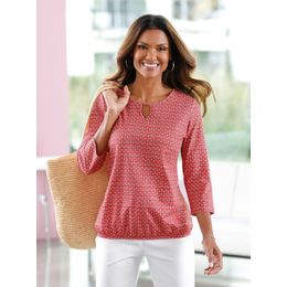 Classic Basics Damen 3/4-Arm-Shirt "3/4-Arm-Shirt", orange, Gr. 42, gemustert, 100% Baumwolle, Shirts