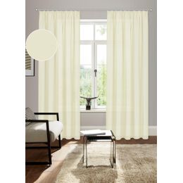 Vorhang Bruno Banani, B:140cm H:265cm, beige, Polyester, Polyester, Wohnzimmer, Gardinen, "Lagan", 2-er Set, gewebt, Microfaser, versch. Gr&ouml;&szlig;en,