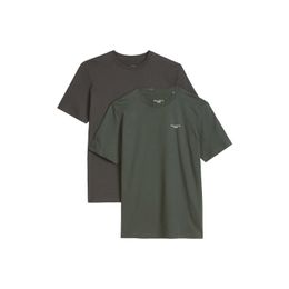 Marc O'Polo Herren T-Shirt "T-Shirt T-Shirt, SSL, Logo Print, Doubl 2er Pack", bunt, Gr. M, MARC O'POLO DENIM, Obermaterial: 100% Baumwolle CO., Shirts