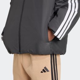 Herren Outdoorjacke "ESSENTIALS CLIMAWARM 3-STREIFEN INSULATED", schwarz, Gr. M, adidas Sportswear, Obermaterial: 100% Polyester, Jacken