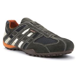 Geox Herren Slip-On Sneaker "U SNAKE", Gr. 42, grau, Textil, Veloursleder, Schuhe, Freizeitschuh, Slipper mit Geox Spezial Membran