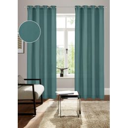 Vorhang Bruno Banani, B:140cm H:175cm, gr&uuml;n, Polyester, Polyester, Wohnzimmer, Gardinen, "Lagan", 2-er Set, gewebt, Microfaser, versch. Gr&ouml;&szlig;en,
